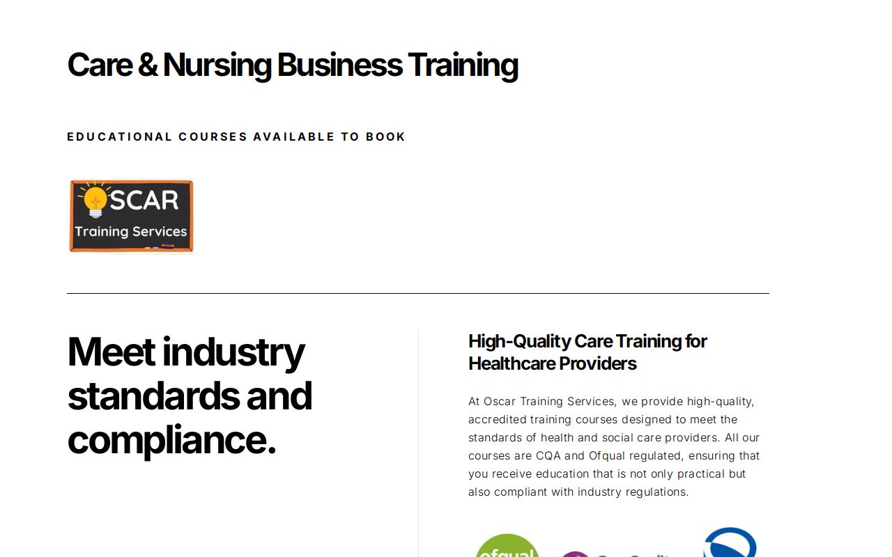 Oscar Training Services: Expert Care & Nursing Courses